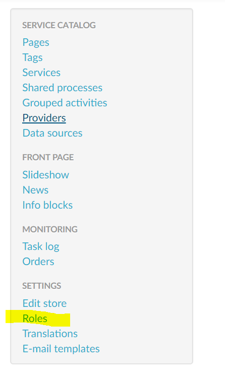 Roles - Zervicepoint Docs